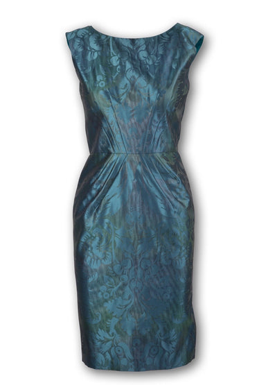 Taffeta Chemise Dress, Turquoise | Darby Scott