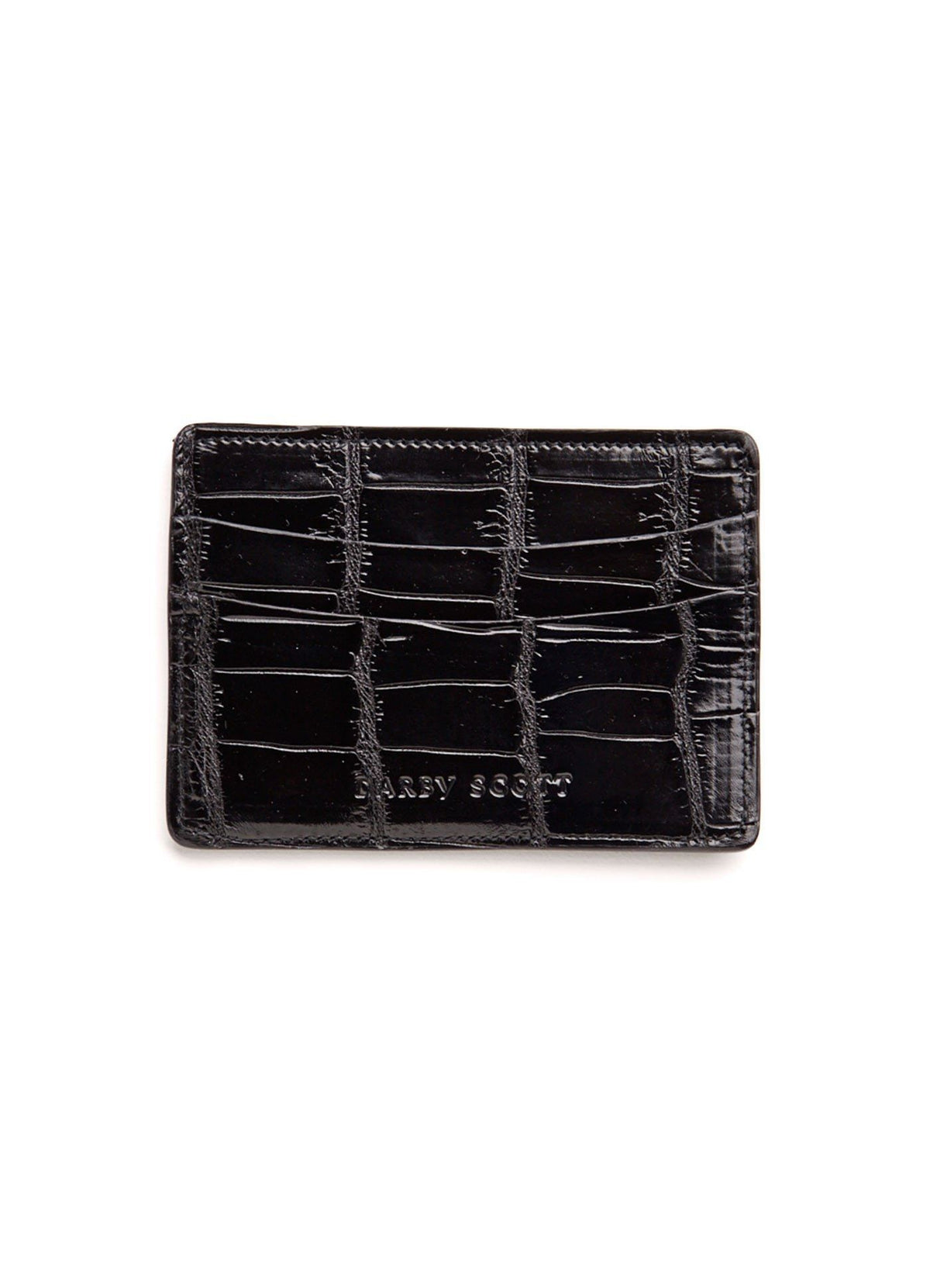 Exotic Crocodile Credit Card Case in Black | Darby Scott