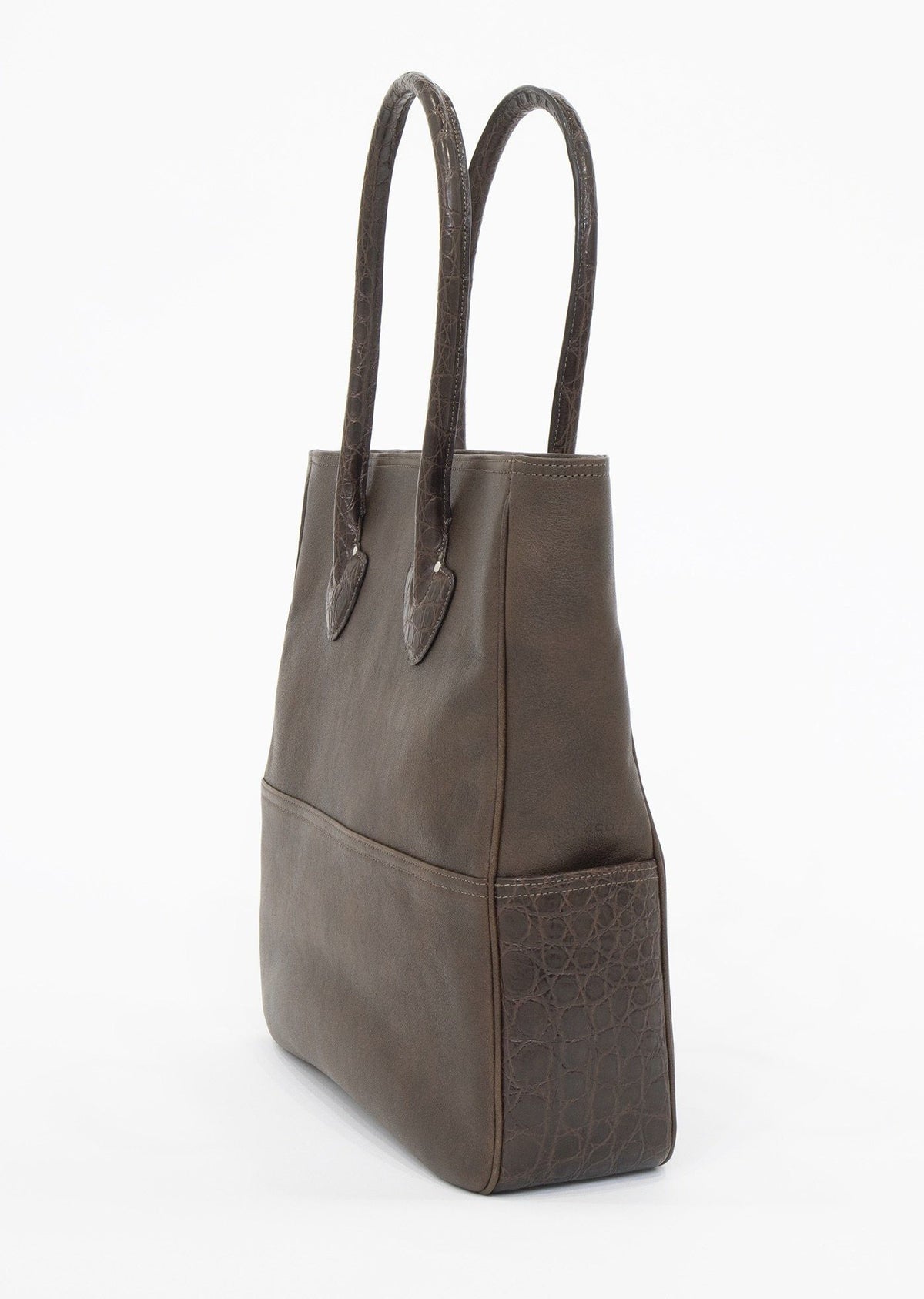 Essex Tote Leather with Croc Trim | Darby Scott